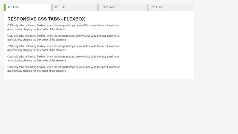 Responsive Flexbox Tabs / Accordion - CSS Only