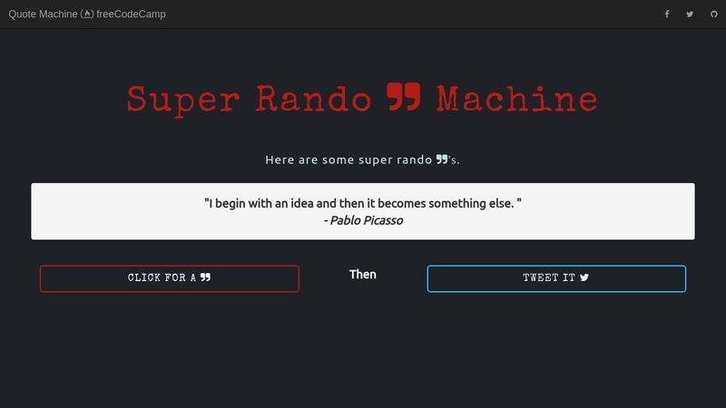 freeCodeCamp Random Quote Machine with API Call