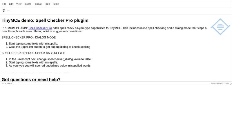 TinyMCE Spell Check Pro Premium Plugin