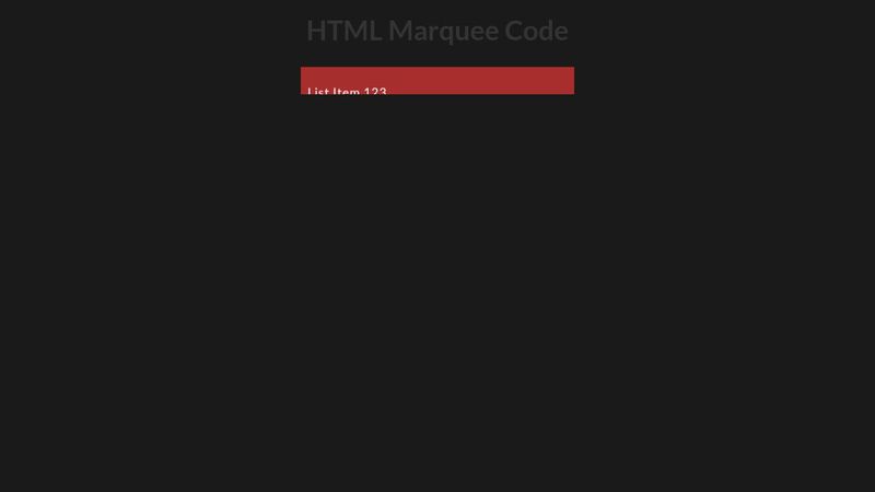 HTML Marquee Code