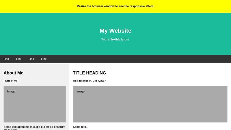 Responsive Website using Flexbox