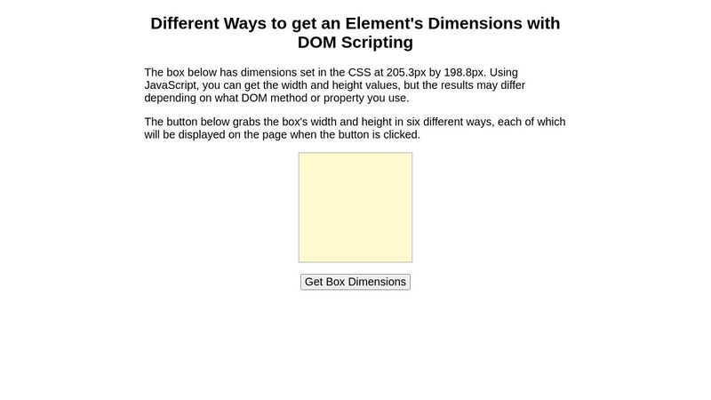 Different Ways to Get Width/Height Values with DOM Scripting