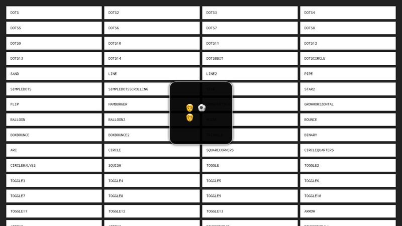 CLI/ASCII loading spinners in your browser!
