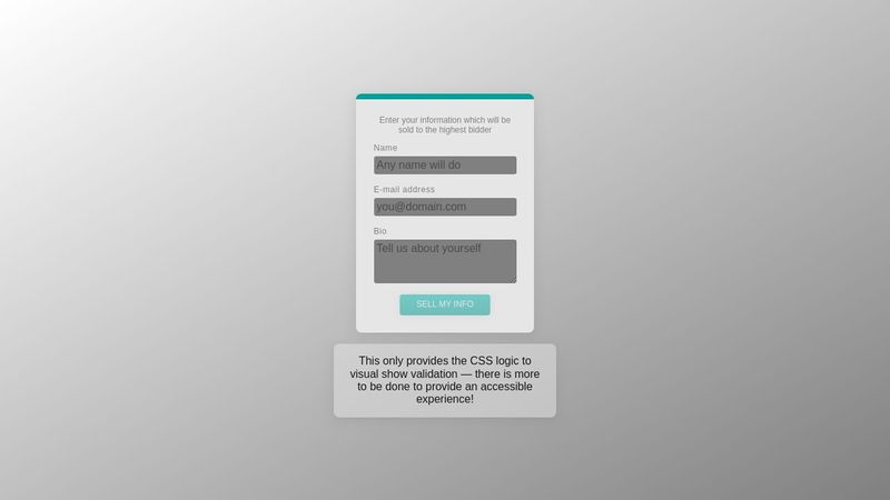 Pure CSS Form validation