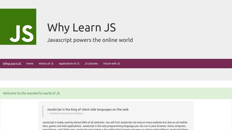 Why Learn JS
