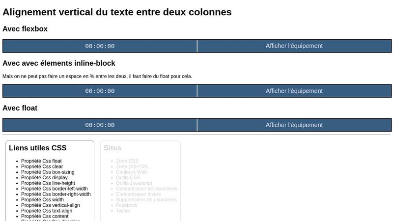 Alignement vertical du texte entre deux colonnes (CSS)