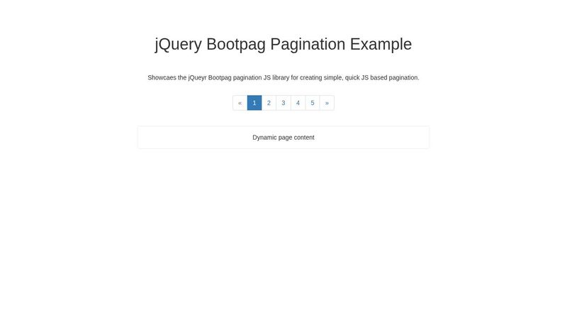 jQuery Bootpag Pagination