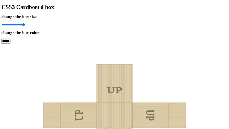 CSS cardboard box