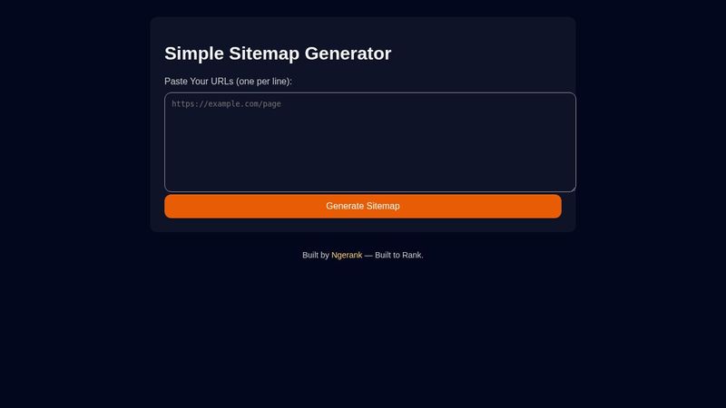 Simple Sitemap Generator - SEO Tool by Ngerank