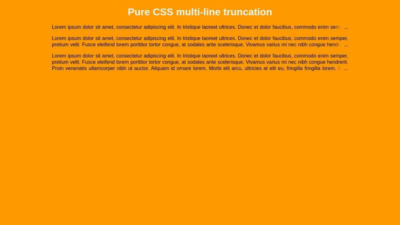 Pure CSS multi-line truncation
