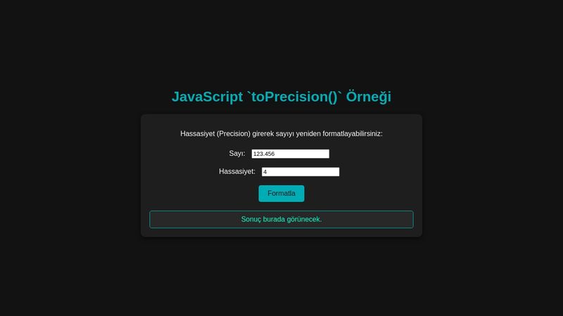 JavaScript toPrecision() Örneği
