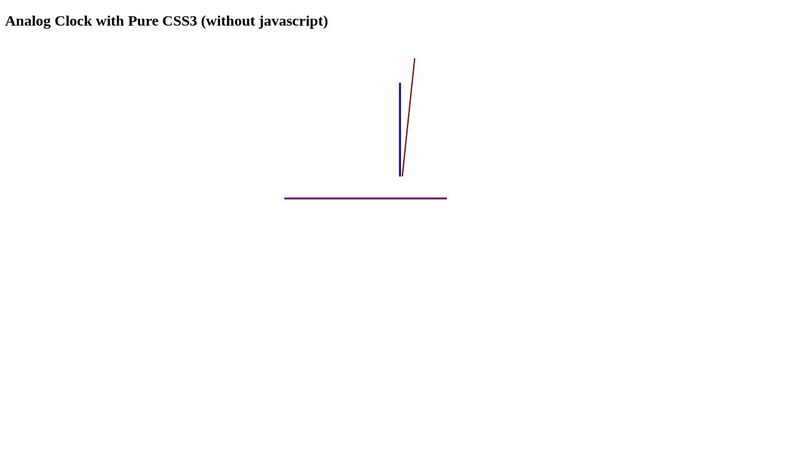 Analog Clock with Pure CSS3 (without javascript)