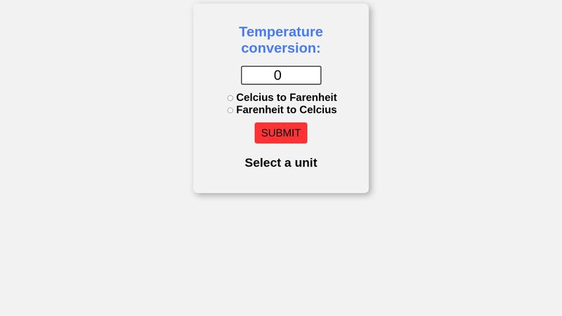 Temperature conversion program