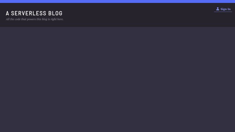 A Serverless Blog