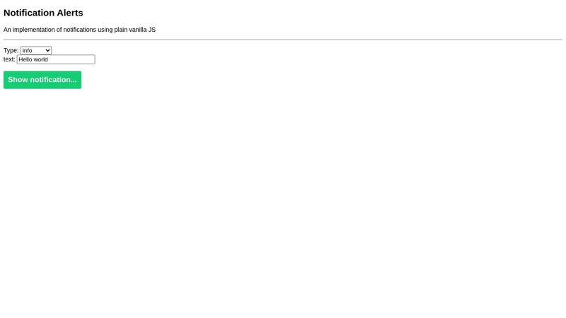 Notification Pure JS