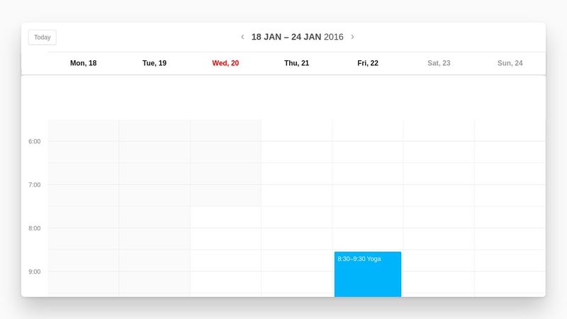 Minimal week calendar