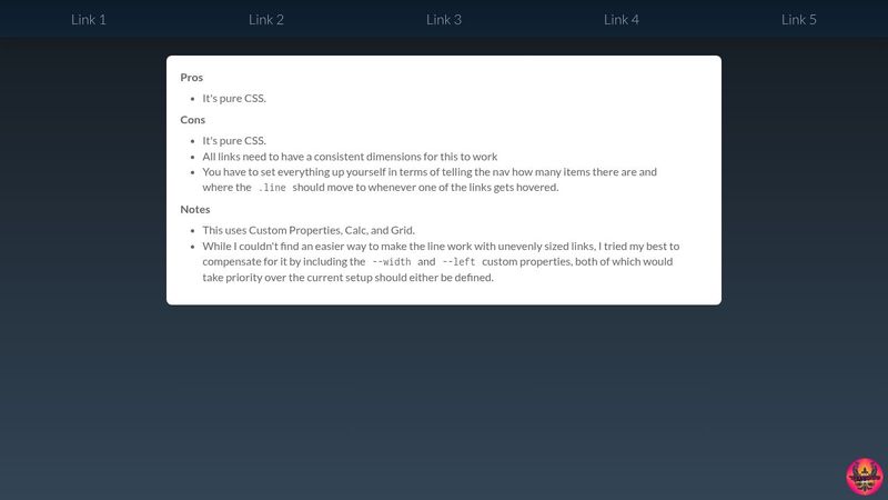 Pure CSS Magic Line Navbar