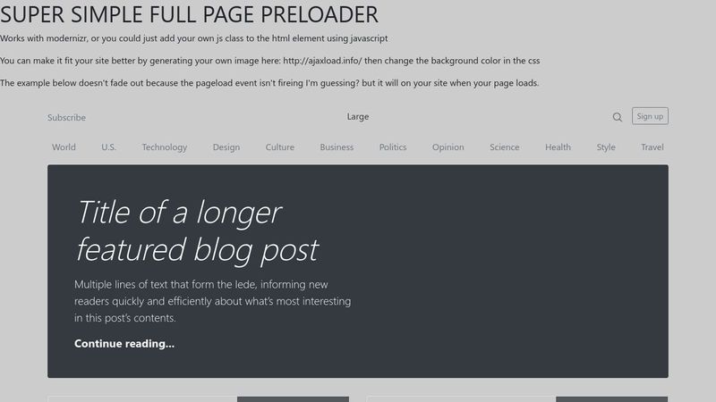 SUPER SIMPLE FULL PAGE PRELOADER