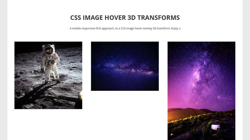 CSS Image Hover 3D Transforms