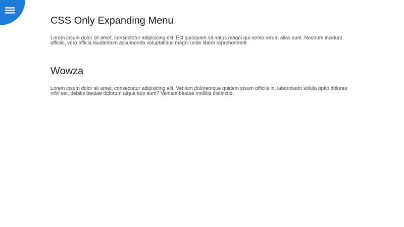 CSS Only Expanding Menu