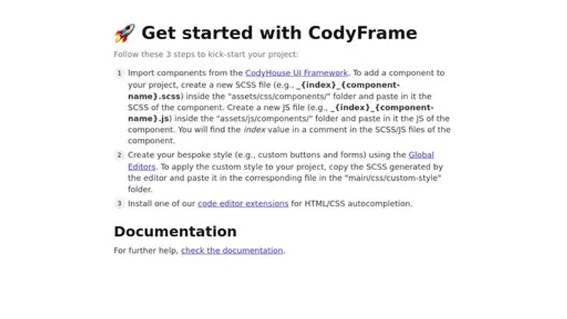 CodyFrame - Template