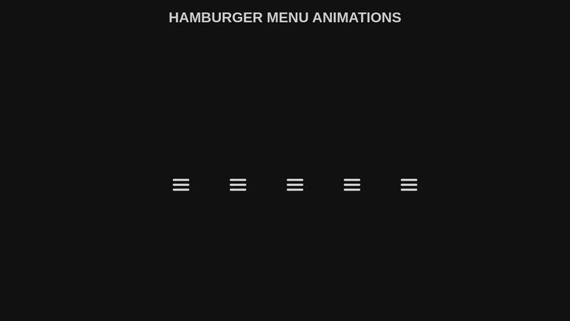 CSS Hamburger Menu Animations