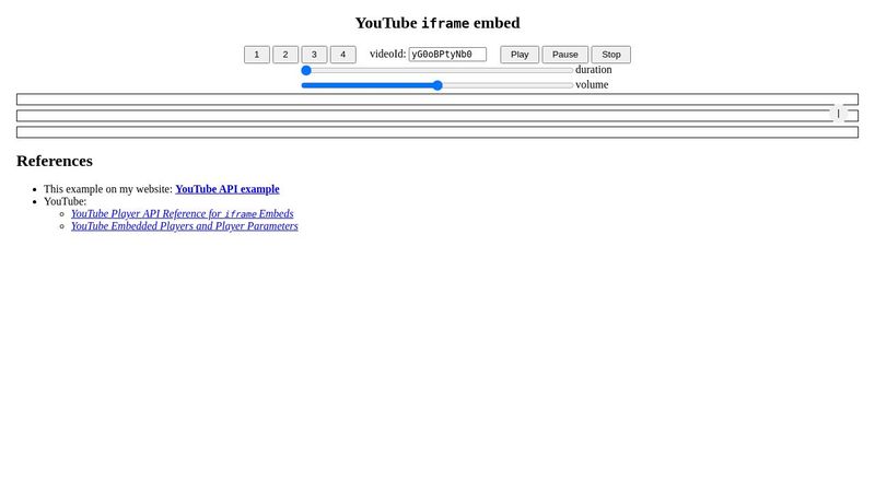 YouTube iframe API example