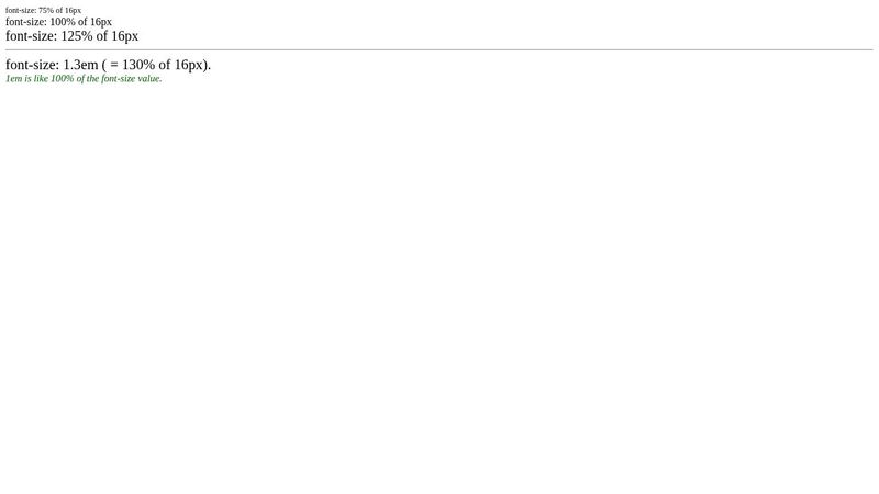 Example of relative CSS units