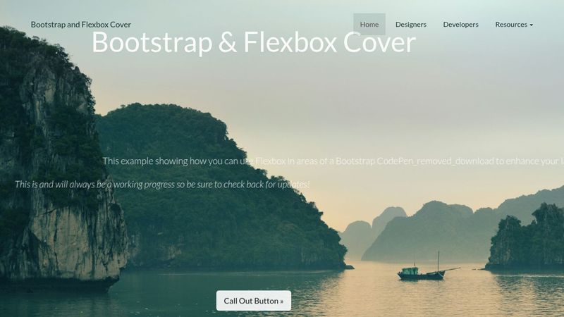 Flexbox and Bootstrap Cover Page ( scroll spy and things )