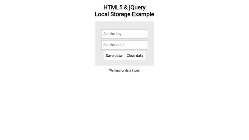 HTML5 & jQuery Local Storage Example