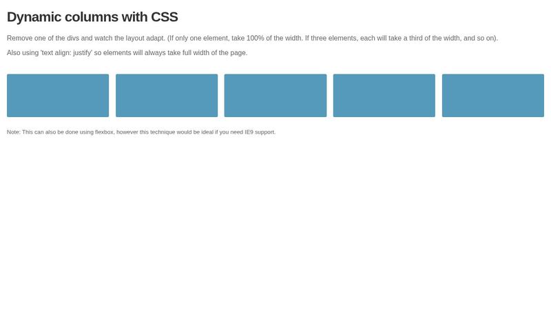 Dynamic Columns with CSS