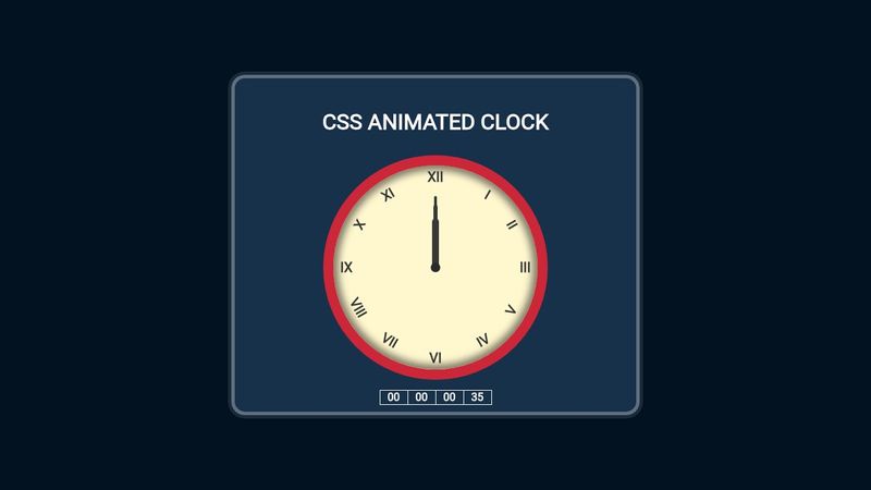 Pure CSS3 Simple Digital and Analog clock