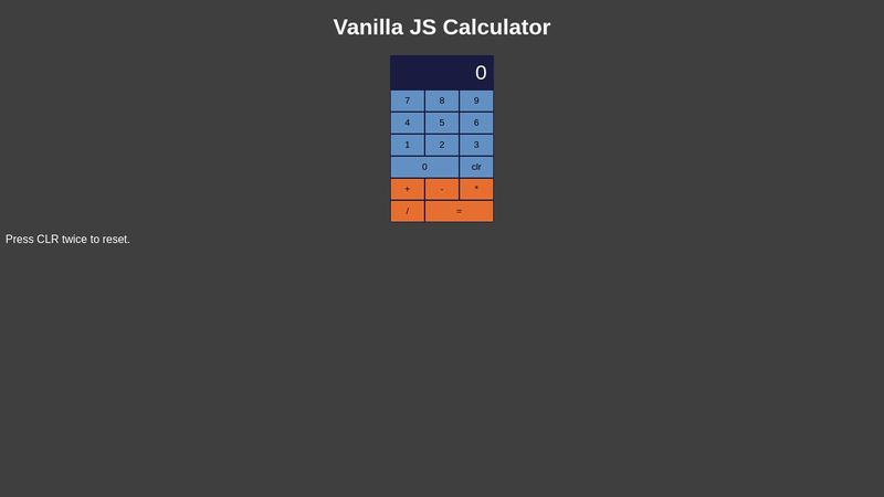 Vanilla JS Calculator