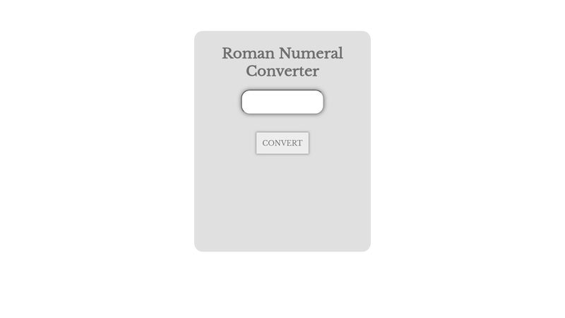 Roman Numeral Converter