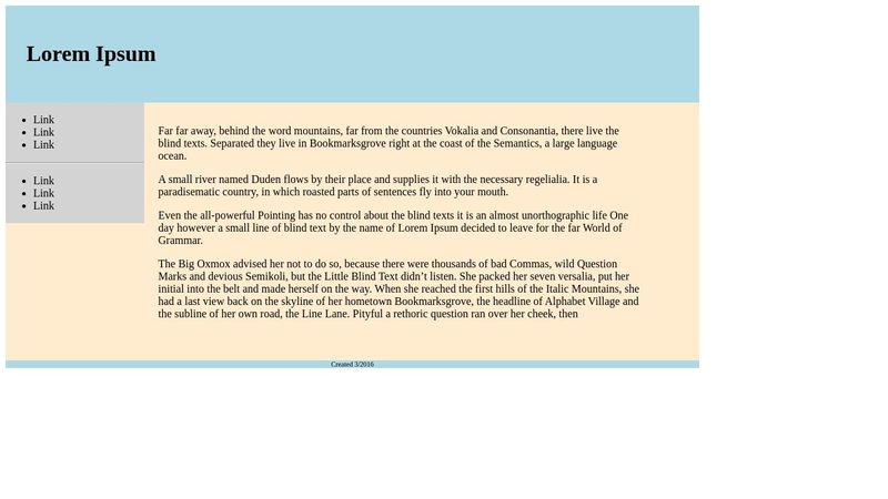 Fixed Layout Using IDs & Divs