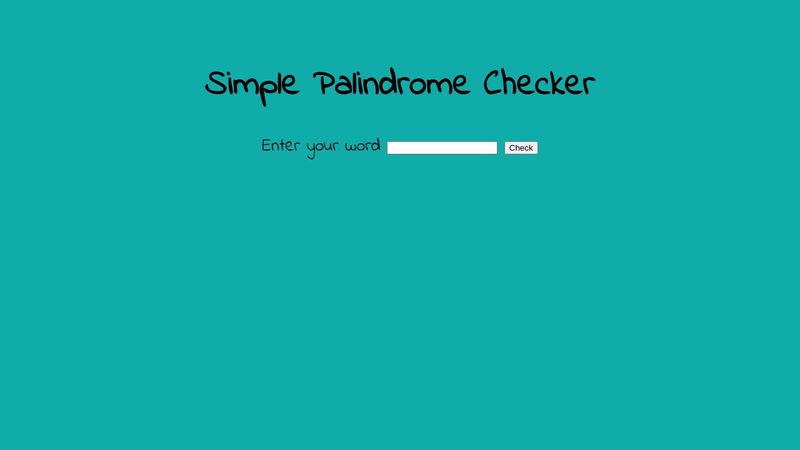 Simple Palindrome Checker in JavaScript