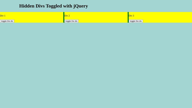 Hidden Divs Toggled with jQuery