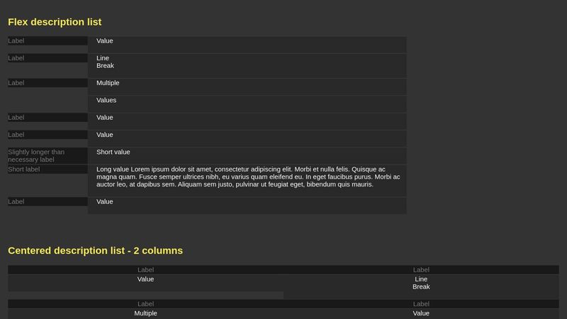 Flexbox description list
