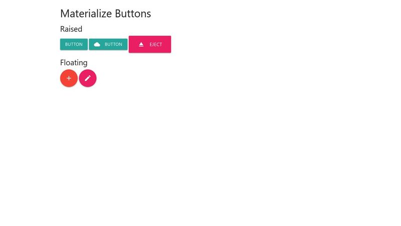 MaterializeCSS Button Examples