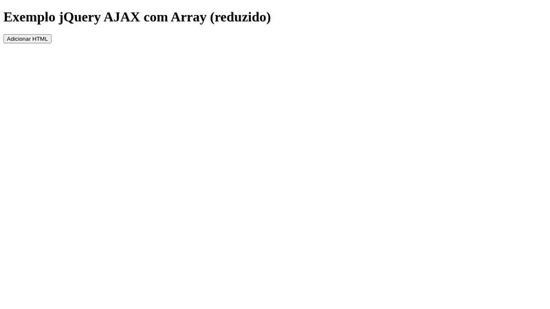 jQuery - AJAX com Array reduzido