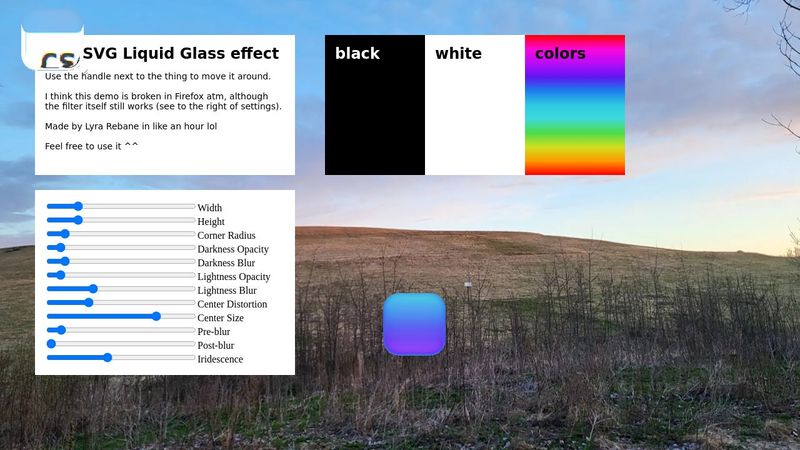 CSS/SVG Liquid Glass effect