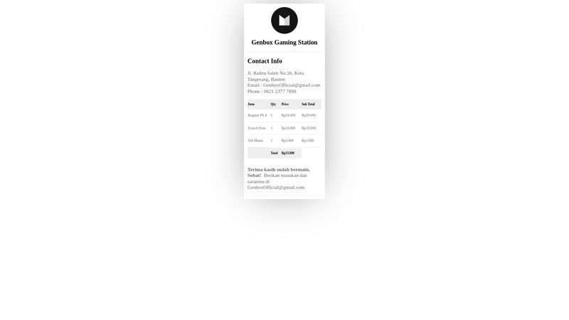 POS Receipt Template Html Css
