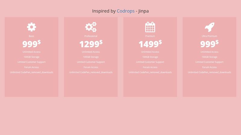 CSS3 Pricing Table