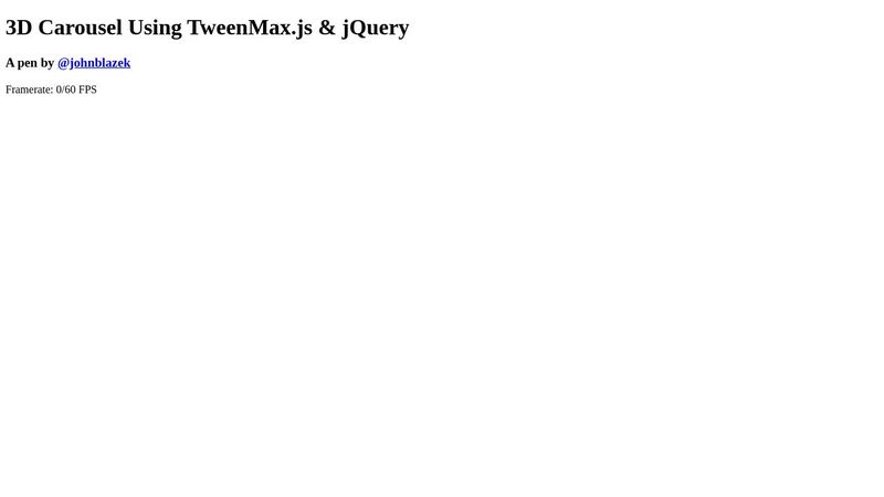 3D Carousel Using TweenMax.js & jQuery