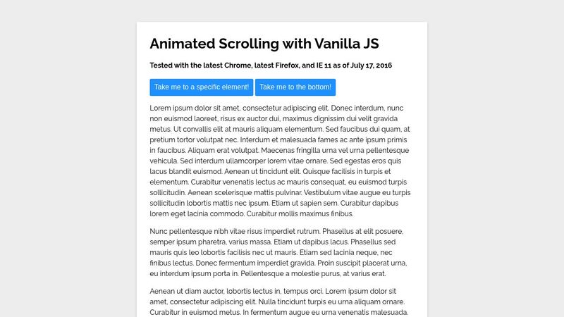 Animated Scrolling without JS libraries