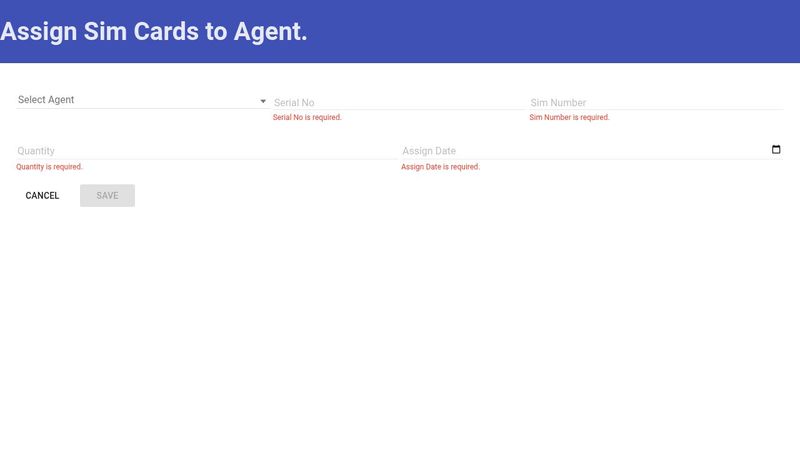 Assign Sim Cards To Agent