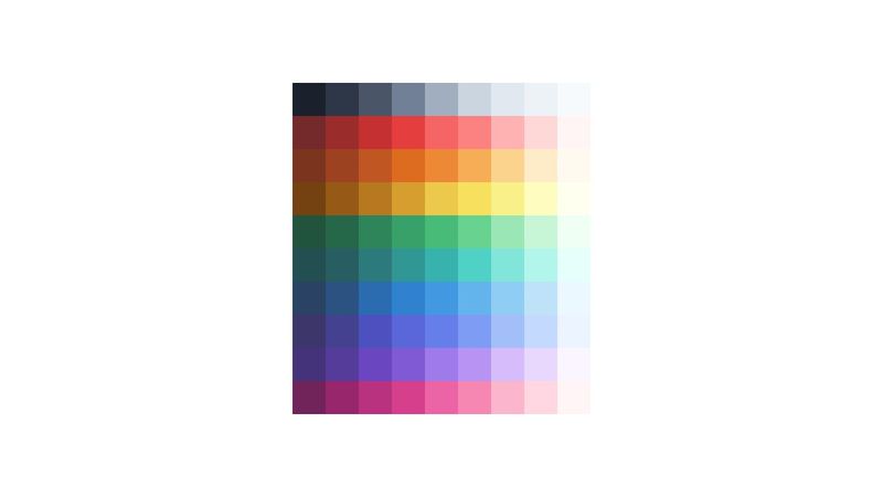 Tailwind CSS v1.0 Color Palette