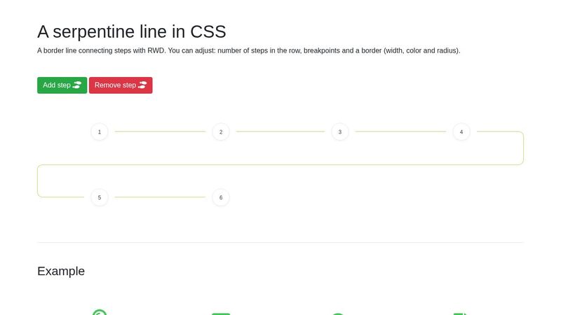 A serpentine/snake line in CSS with RWD