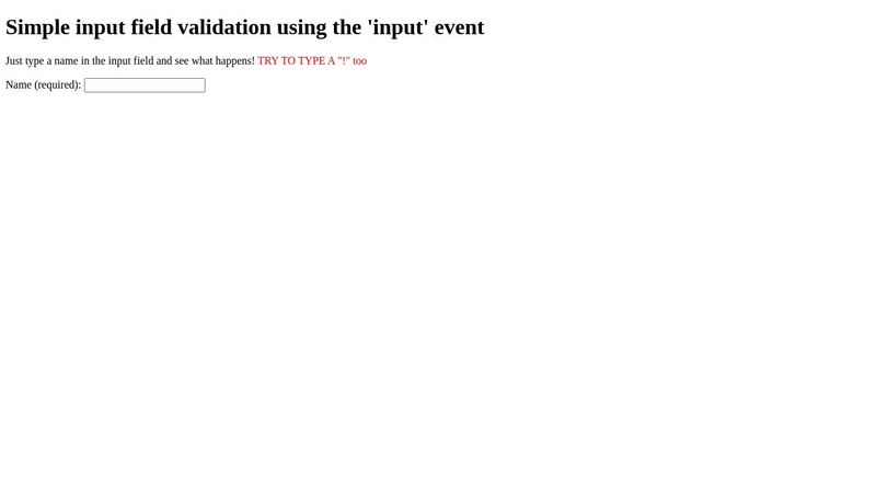 Simple input field validation using keyup events