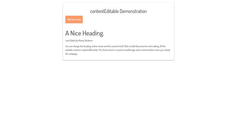Complete contentEditable Inline Editor